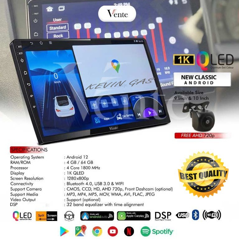 Jual ANDROID VENTE - Head Unit Android 9 Inch New Classic RAM 4GB ROM ...