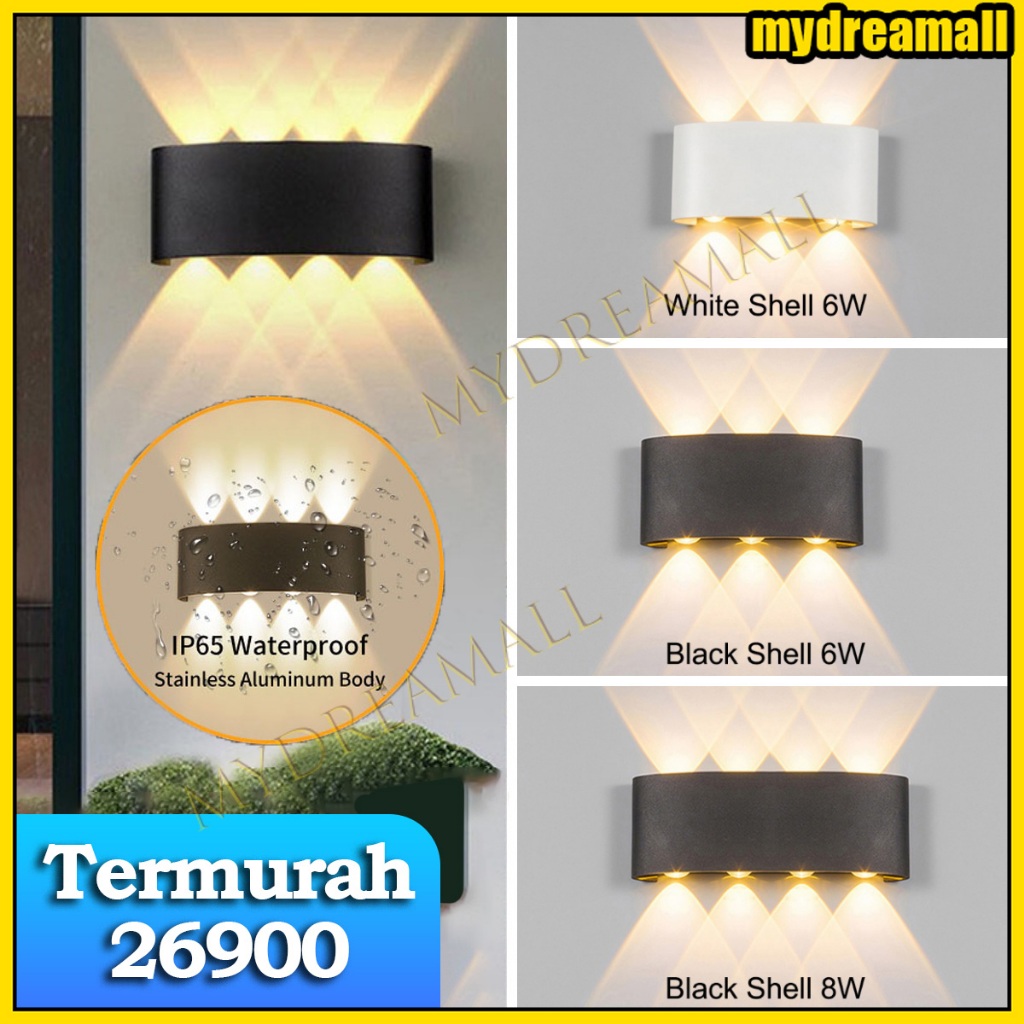 Jual 【Termurah】COD Lampu Dinding Taman Rumah Indoor Outdoor dipimpin Lampu Dinding Minimalis 4/6 ...