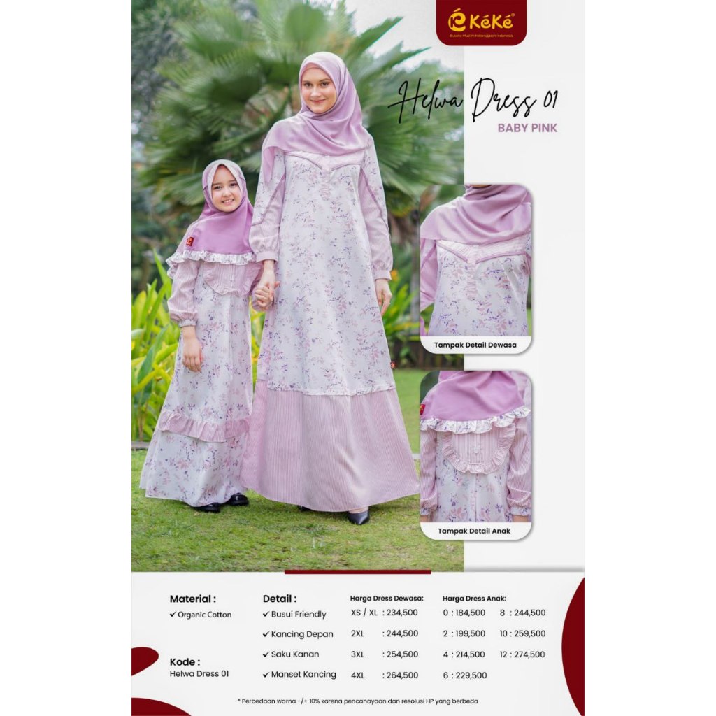 Jual KEKE HELWA DRESS KIDS 01 GAMIS ANAK SET HIJAB | Shopee Indonesia