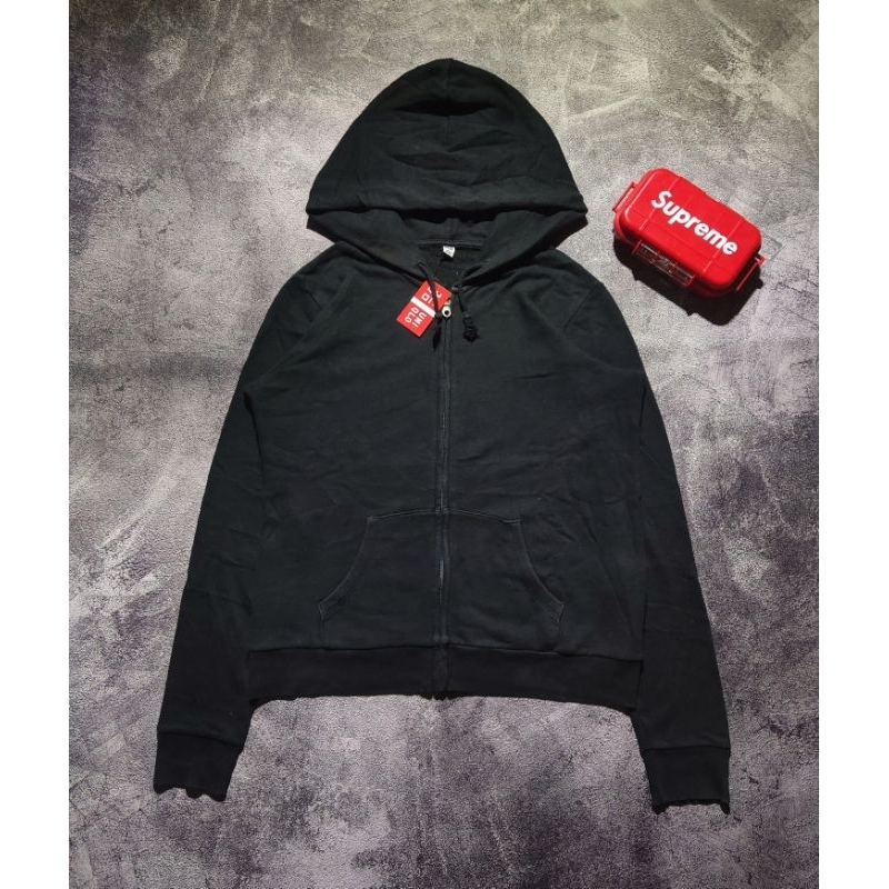 Jual Hoodie Uniqlo Basic Hitam (Zipper) | Shopee Indonesia