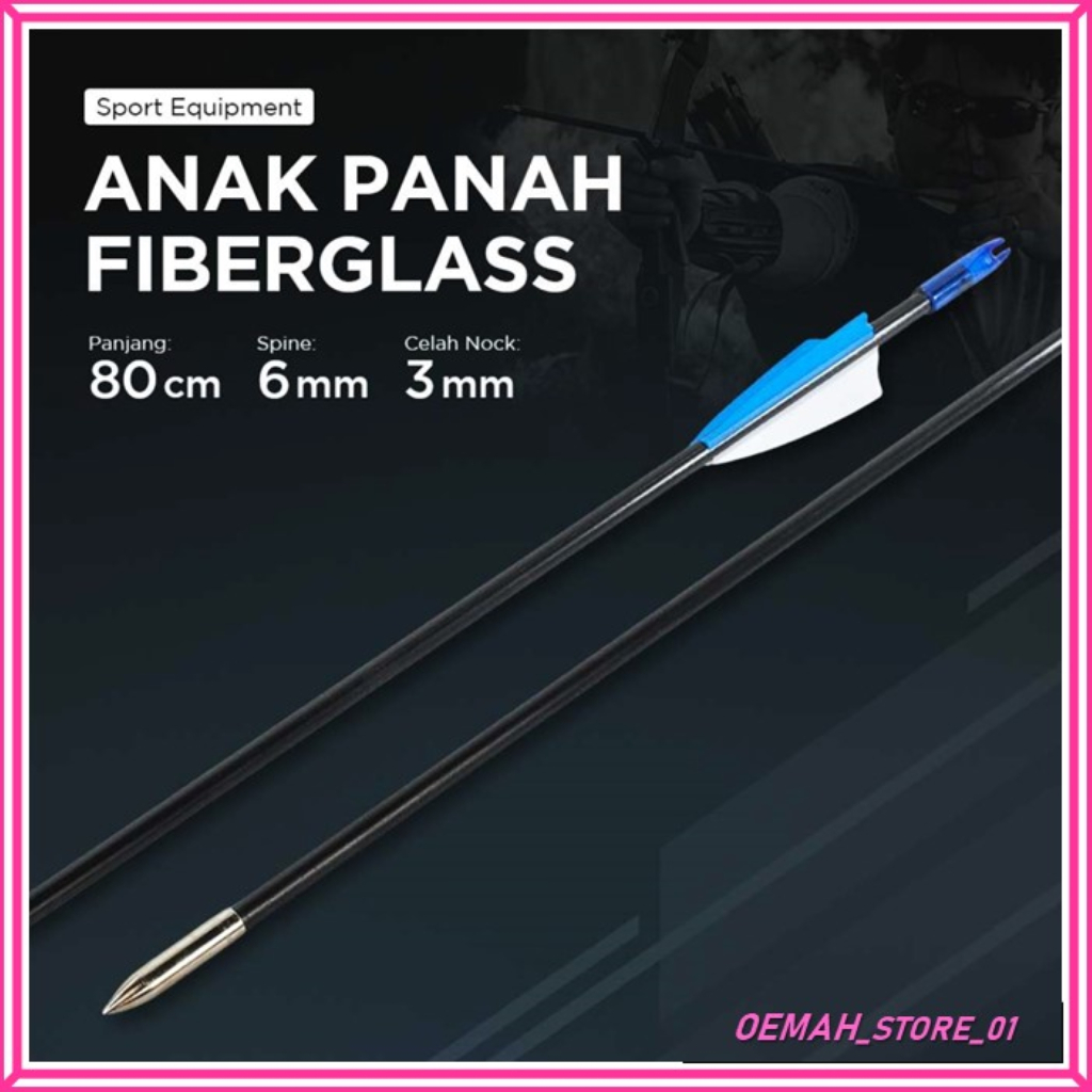 Jual Anak Panah olahraga panahan Arrow Fiberglass 6mm Spine for Recuve ...