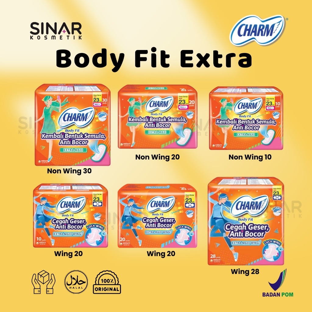 Jual Charm Body Fit Extra Maxi - Non Wing / Wing - Safe Night / Cooling ...