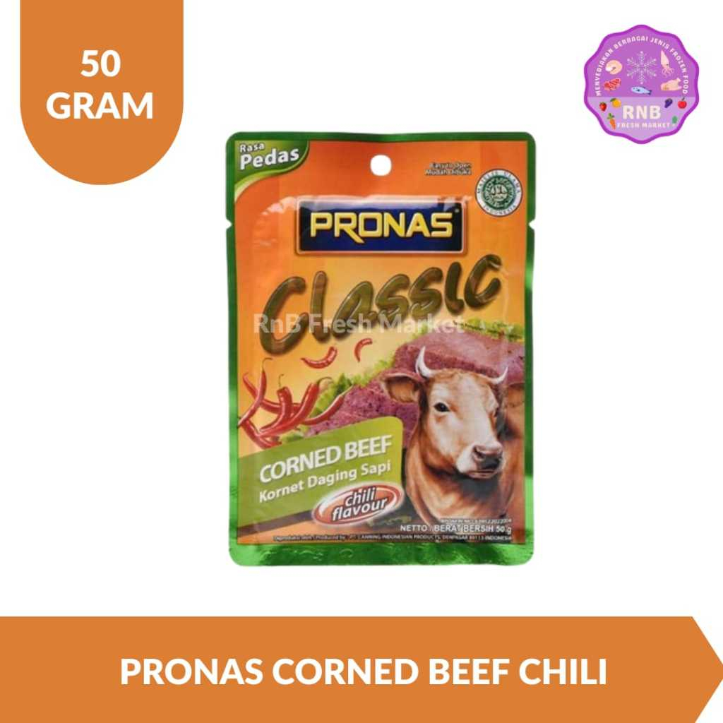 Jual Pronas Classic Corned Beef Chili Flavour Netto 50 Gram | Shopee ...