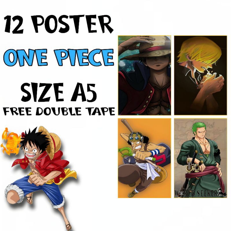 Jual POSTER ANIME (12POSTER) ANIME ONE PIECE UK 15X21 | Shopee Indonesia