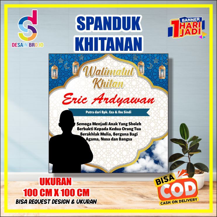 Jual BANNER/SPANDUK KHITANAN ( BISA CUSTOM ) UKURAN 100X100 CM | Shopee Indonesia