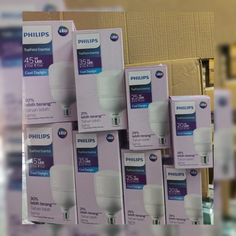 Jual LAMPU LED PHILIPS 20W 25W 35W 45W TFORCE ESSENTIAL 20 watt 25 watt 35 watt 45 watt | Shopee ...