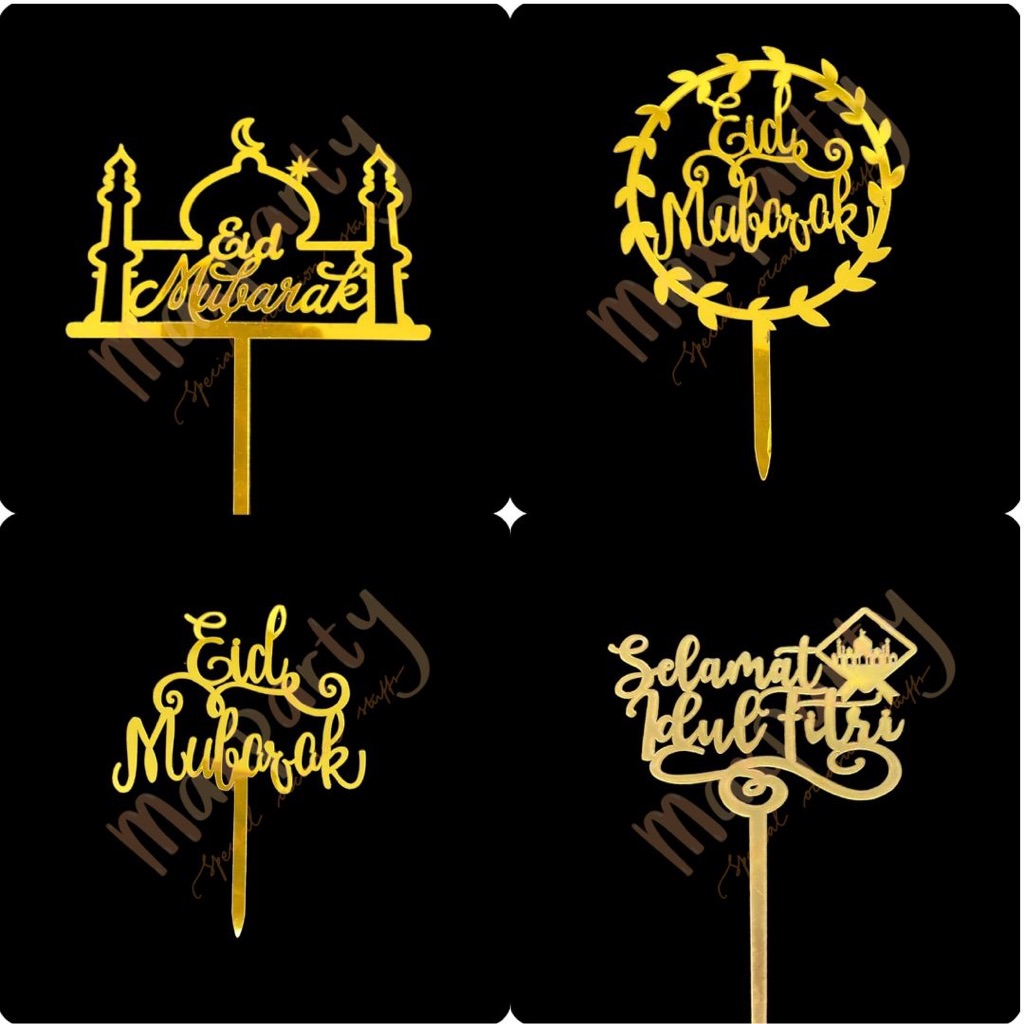 Jual Cake Topper Idul Fitri/Topper EID MUBARAK/ SELAMAT HARI RAYA ...
