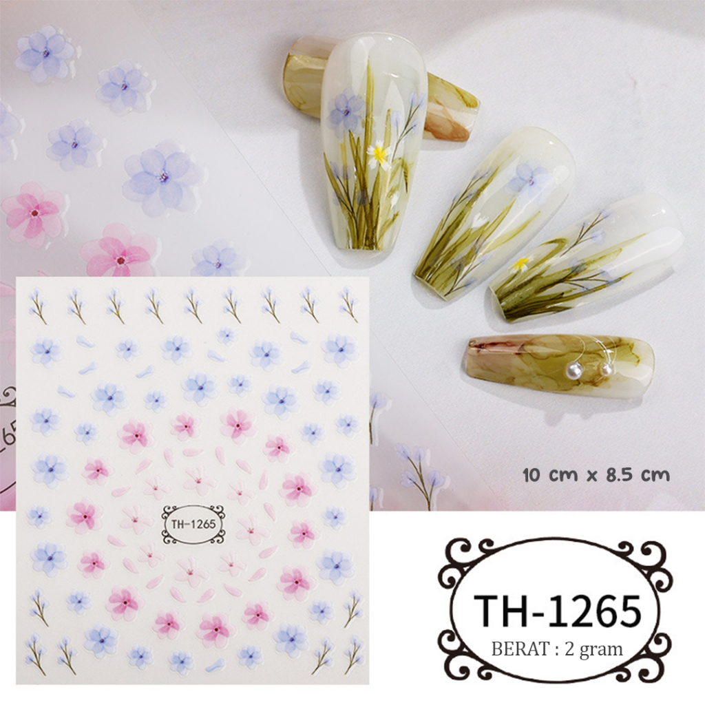 Jual MSY Stiker Kuku 3D Motif Flower/Aquariam/Butterfly/Sticker Nail ...