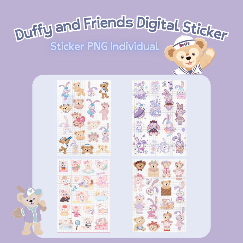 Jual Sticker Digital Individual Disney Characters cute --- Duffy and ...