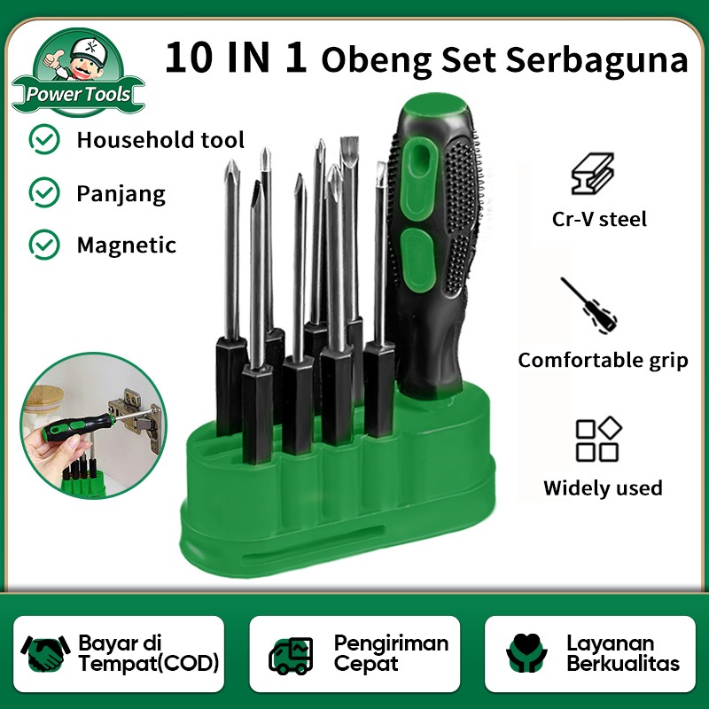 Jual ISKU Obeng Set kunci shock set 10in1 Multifunction Screwdriver ...