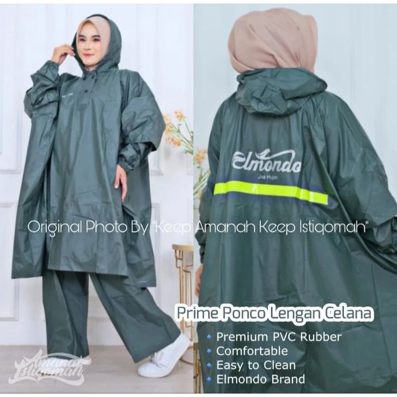Jual Jas Hujan Stelan Ponco + Celana Elmondo 716 Poncho Lengan Setelan Prima Dewasa Termurah cod ...
