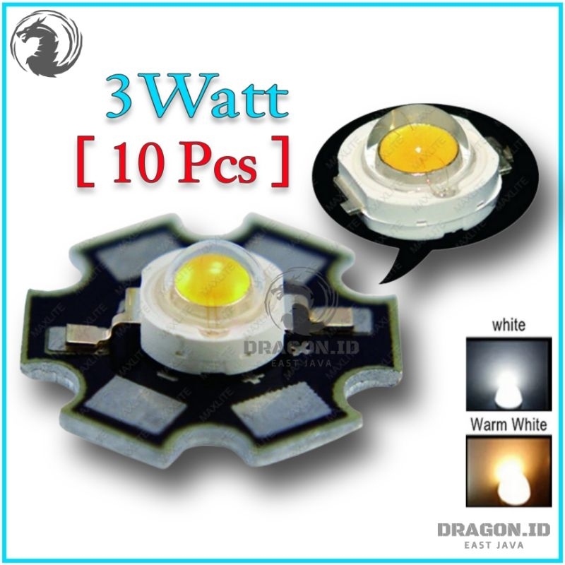 Jual [ 10 Pcs ] High Power Led Hpl 3w Heatsink Star Pcb Hpl 3w Varian