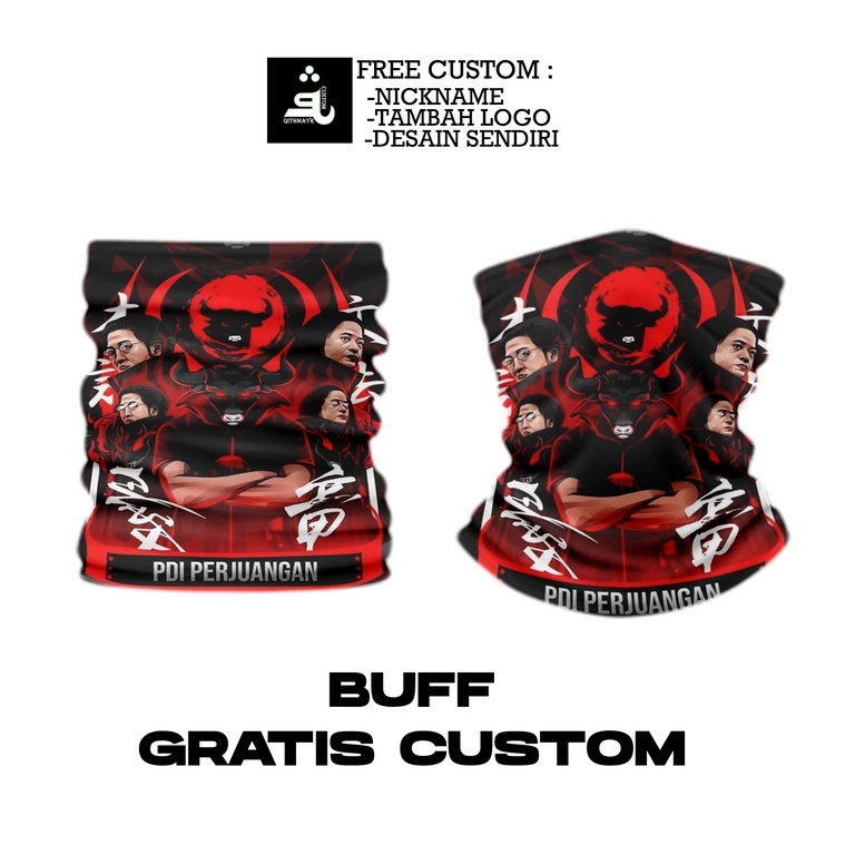 Jual BUFF PDI PERJUANGAN MASKER CUSTOM MOTIF PDIP BUFF PARTAI | BUFF ...