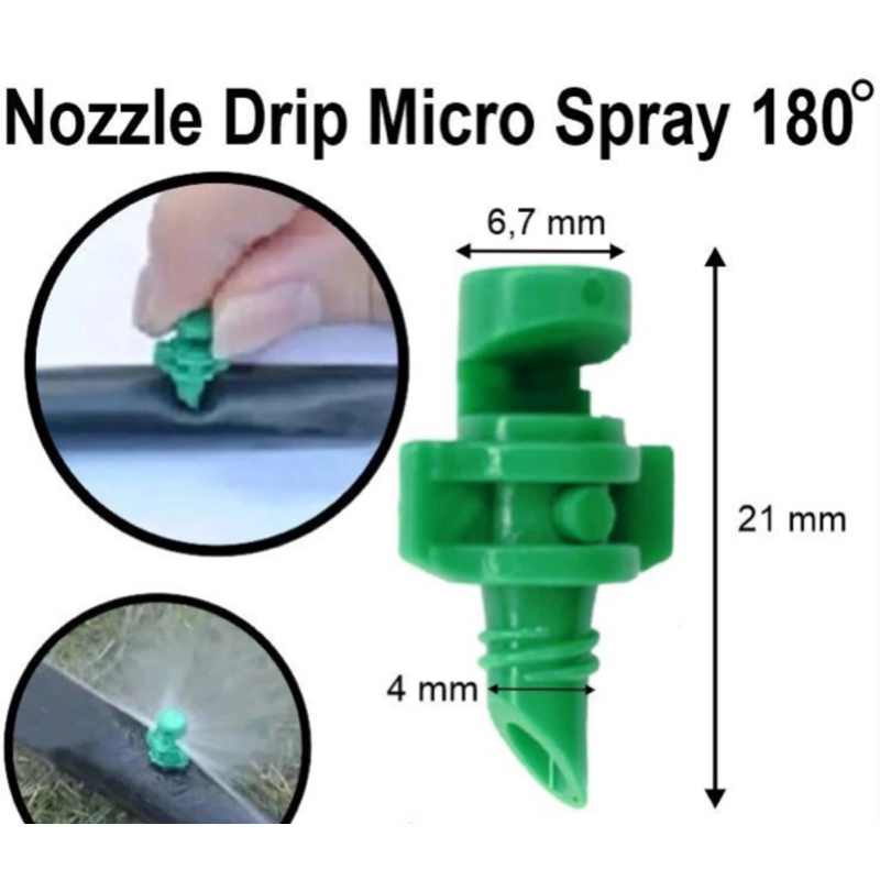 Jual NOZZLE MICRO SPRAYER JET 180 DEGREES MIKRO AEROPONIK ALAT SIRAM ...