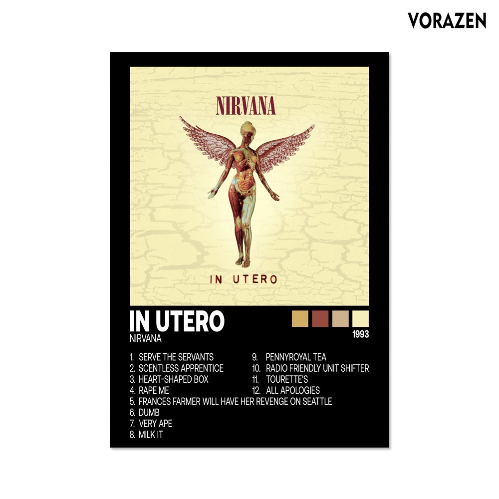 Jual POSTER NIRVANA IN UTERO COVER ALBUM | POSTER MUSIK A2 A3 A4 ...
