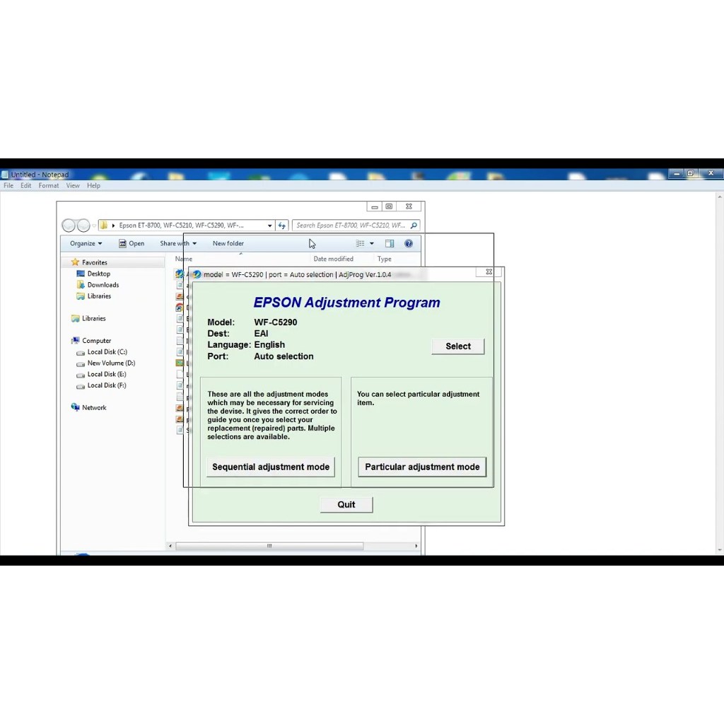 Jual Epson ET-8700 WF-C5210 WF-C5290 WF-C5710 WF-C5790 Resetter (Adjustment Program) ORIGINAL ...