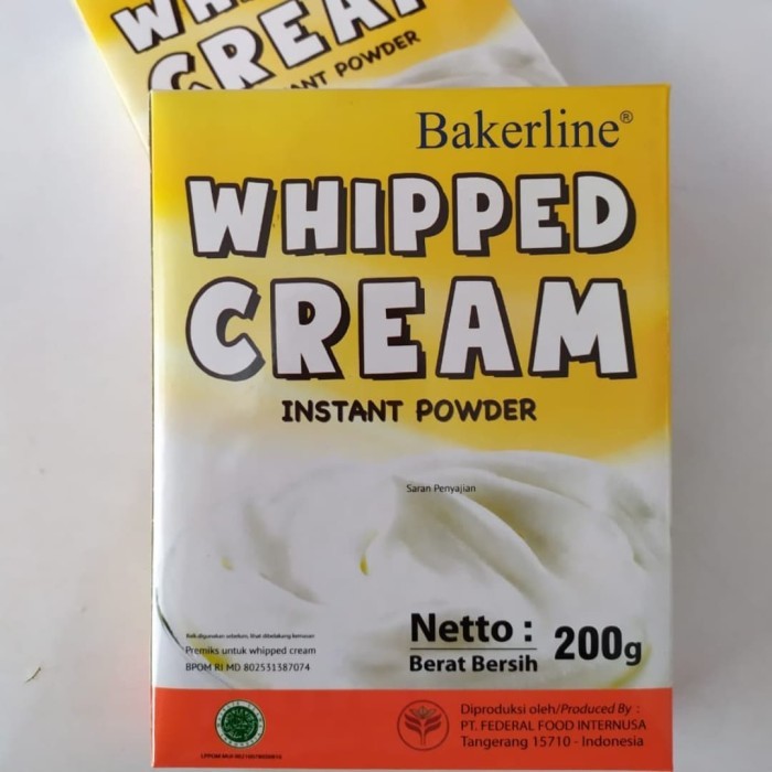 Jual Whipped Cream Instant Powder - Bakerline - 200 Gr | Shopee Indonesia