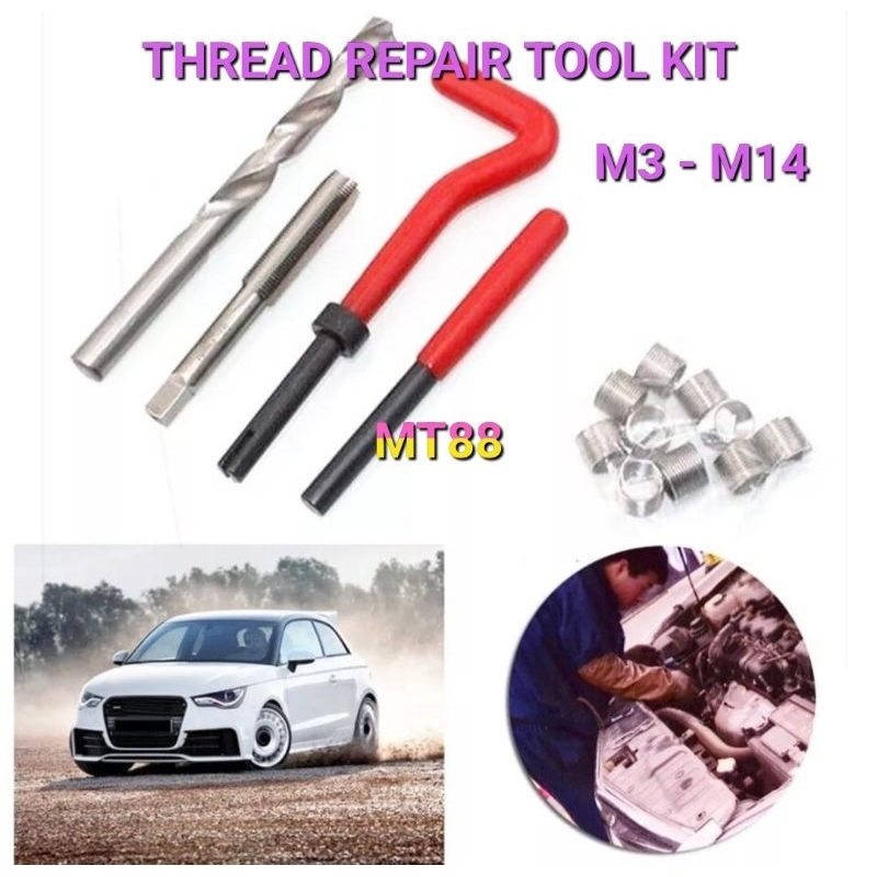 Jual Thread Repair Tool Kit Recoil Set M3 M4 M5 M6 M7 M8 M10 M11 M12 ...