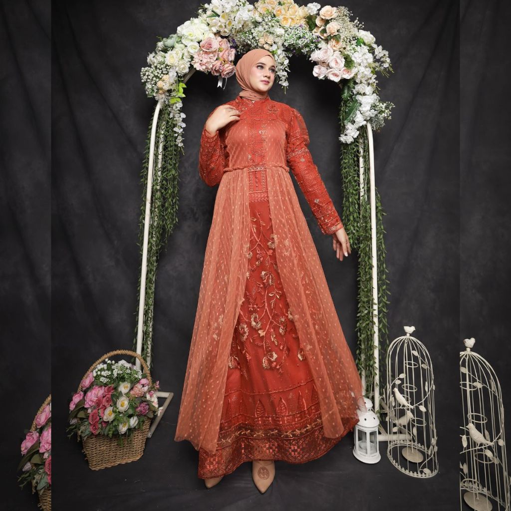 Jual Motif Baru! RAISHA-Ranima Gaun/Dress Brokat Kondangan 2024 Full Tile Brokat Gamis Pesta ...