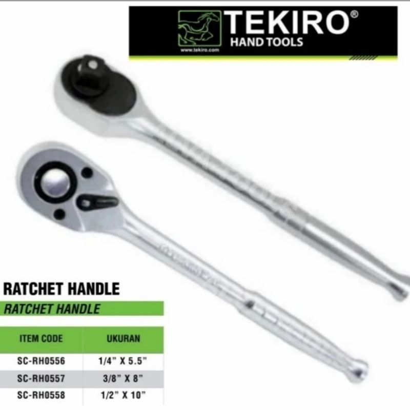 Jual TEKIRO Ratchet Handle 3/8" x 8" / Gagang besi Ratchet 3/8 Inch x 8 ...