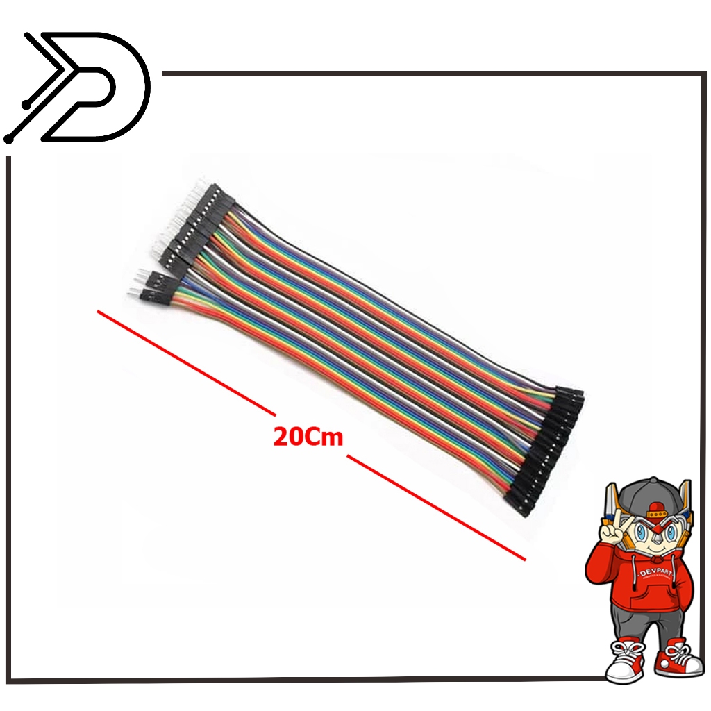 Jual Kabel jumper 20cm Male to Female Dupont 10Pcs Kabel Pelangi ...