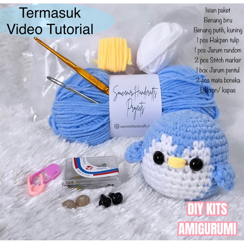 Jual Paket Rajut Amigurumi - DIY Kits Crochet Penguin - DIY Crochet Kit ...