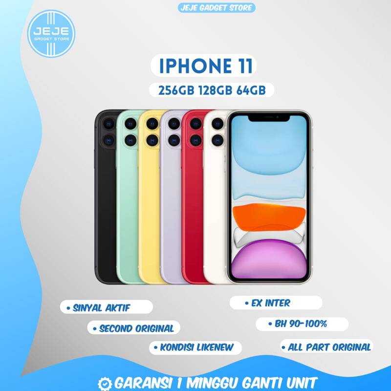 Jual IPHONE 11 256GB 128GB 64GB FULLSET SECOND MULUS LIKENEW 100% ORIGINAL | Shopee Indonesia
