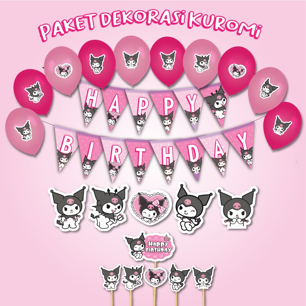 Jual PAKET DEKORASI KUROMI SANRIO HAPPY BIRTHDAY ULTAH ULANG TAHUN ...