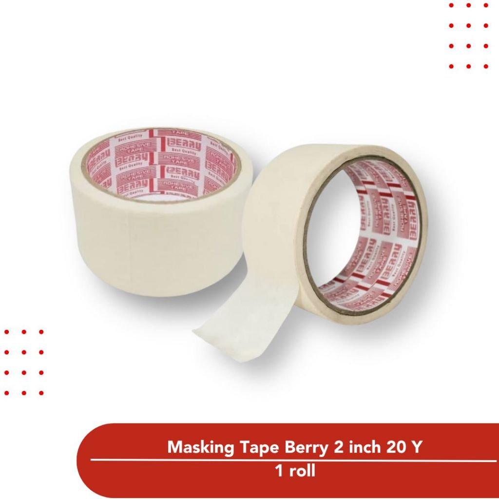Jual Masking Tape / Lakban Kertas Berry Tape 2 Inch 20 Yard | Shopee ...