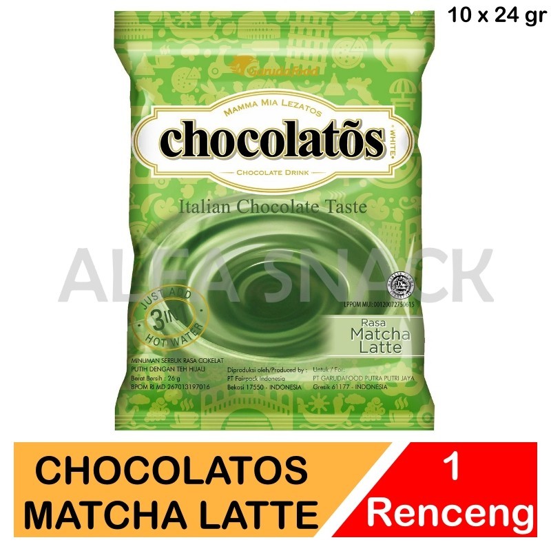 Jual Chocolatos Drink Rasa Matcha Latte dan Chocolate 1 Renceng ( 10 x ...