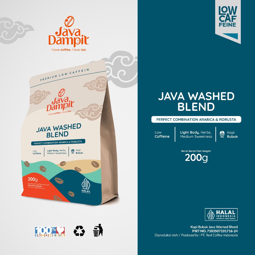 Jual KOPI BUBUK LOWCAF JAVA WASHED BLEND 100g & 200g | Shopee Indonesia