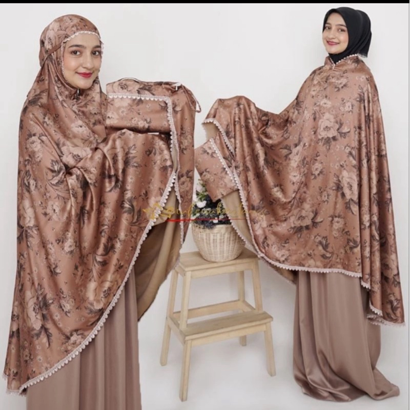 Jual Mukena silk Shabby/mukenah motif/mukena resleting/mukena elegant ...