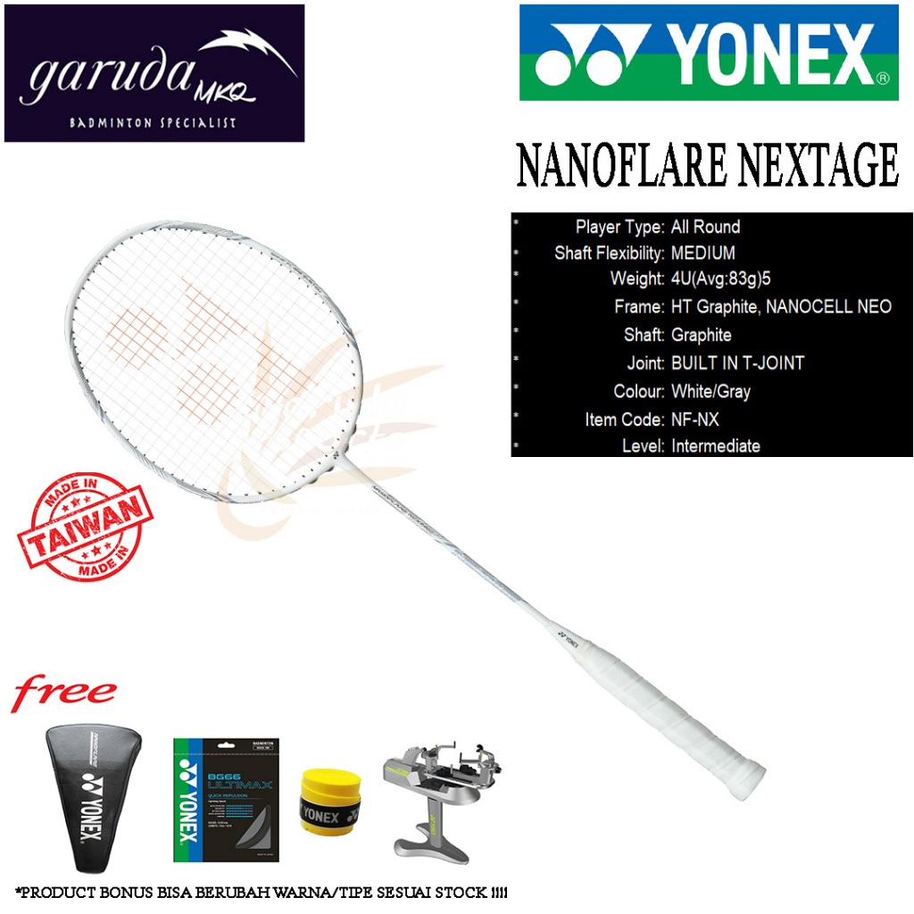 Jual RAKET BADMINTON YONEX NANOFLARE NEXTAGE WHITE / YONEX NF NEXTAGE ...