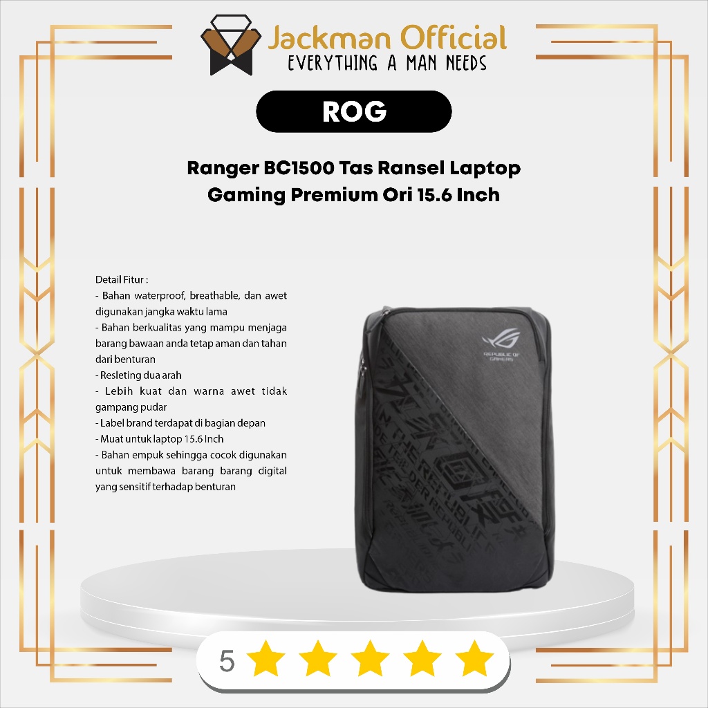 Jual ROG Ranger BC1500 Tas Ransel Laptop Gaming Premium Ori 15.6 Inch ...