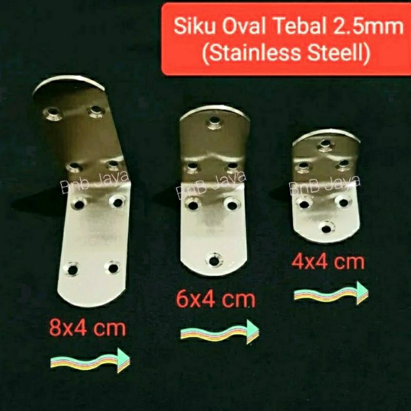 Jual Siku OVAL SS 4x4 cm, 6x4 cm, 8x4 cm - Stainless Steel Tebal ...