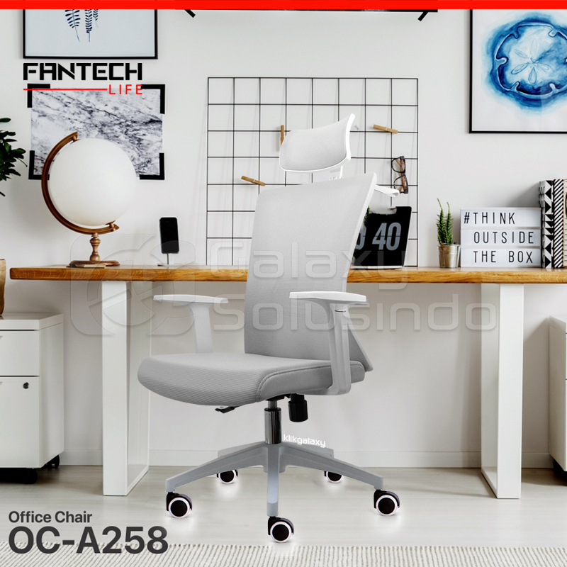 Jual Fantech OCA258 Office Chair - Kursi kantor Jaring White | Shopee ...