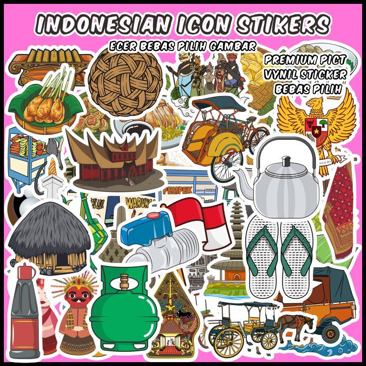 Jual [ecer] Indonesian Icon Stickers (Stiker Ikon Indonesia) Cocok ...