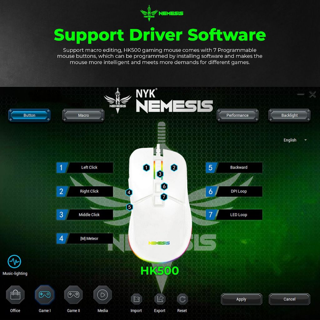 Jual Mouse Gaming NYK Nemesis HK-500 | Shopee Indonesia