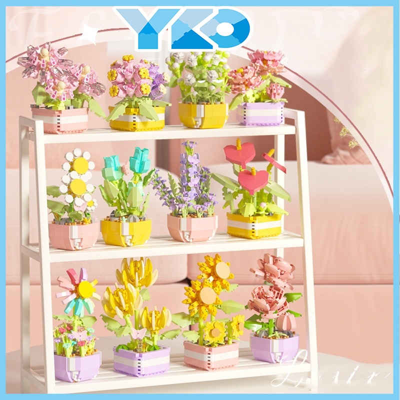 Jual YKO Pot Bunga Mainan Balok Susun DIY Hadiah Ulang Tahun Puzzle ...