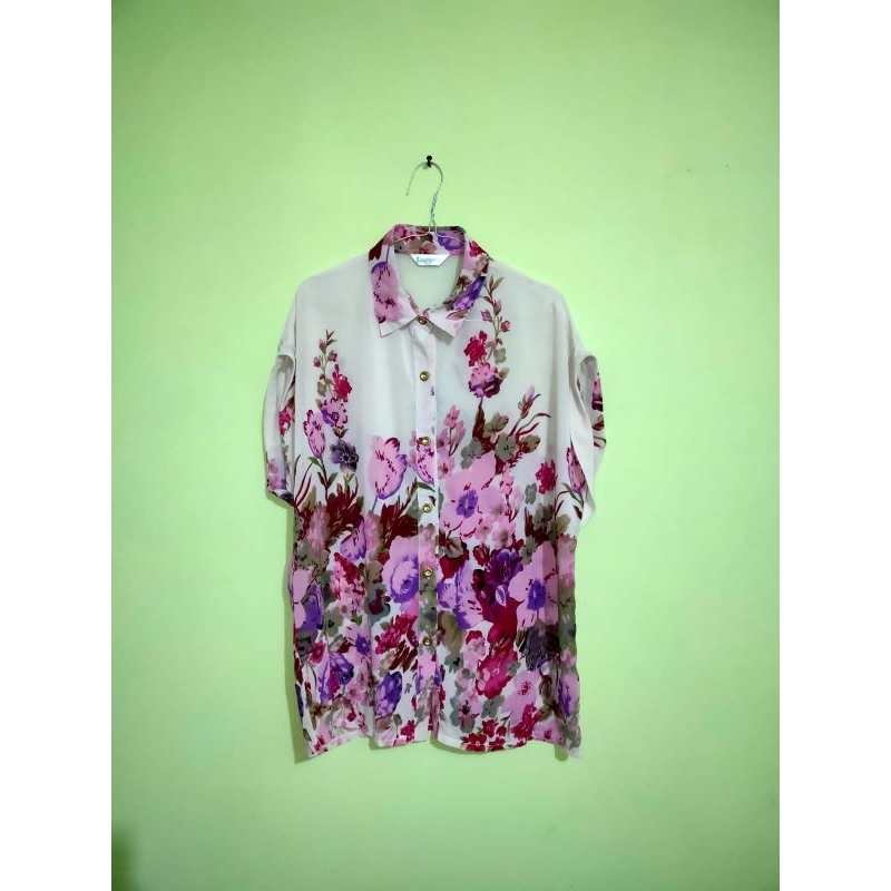 Jual Kemeja Bunga Sifon | Shopee Indonesia