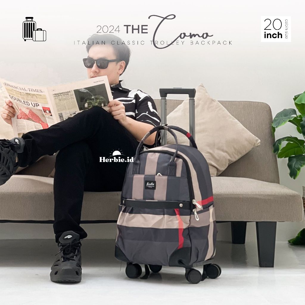 Jual TAS RANSEL TROLI THE COMO KABIN PESAWAT BAGASI TROLLEY BACKPACK ...