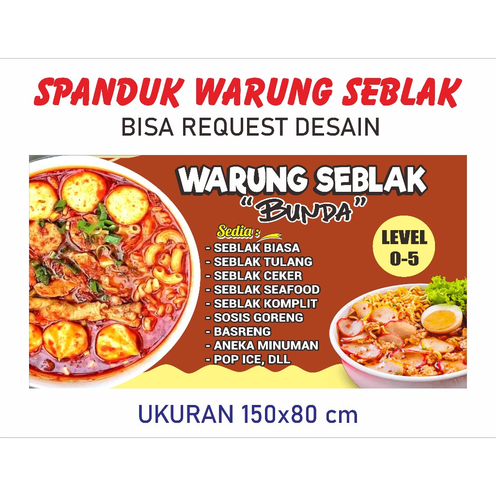 Jual Spanduk Warung Seblak/Banner Kedai Seblak 150x80 | Shopee Indonesia