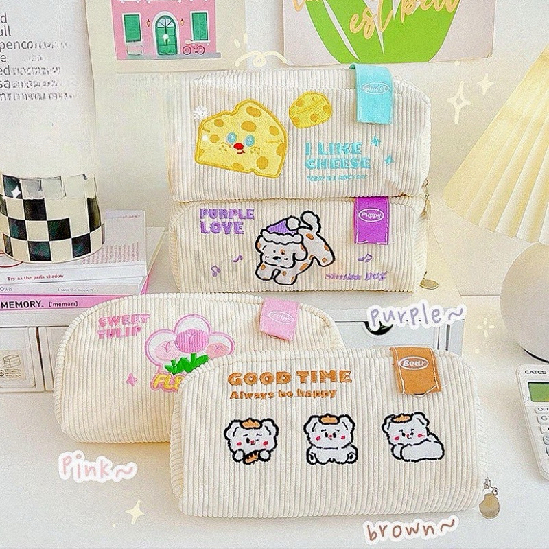 Jual KENSHO Kotak Pensil Kawaii Corduroy / Pouch Lucu / Tempat Pensil ...
