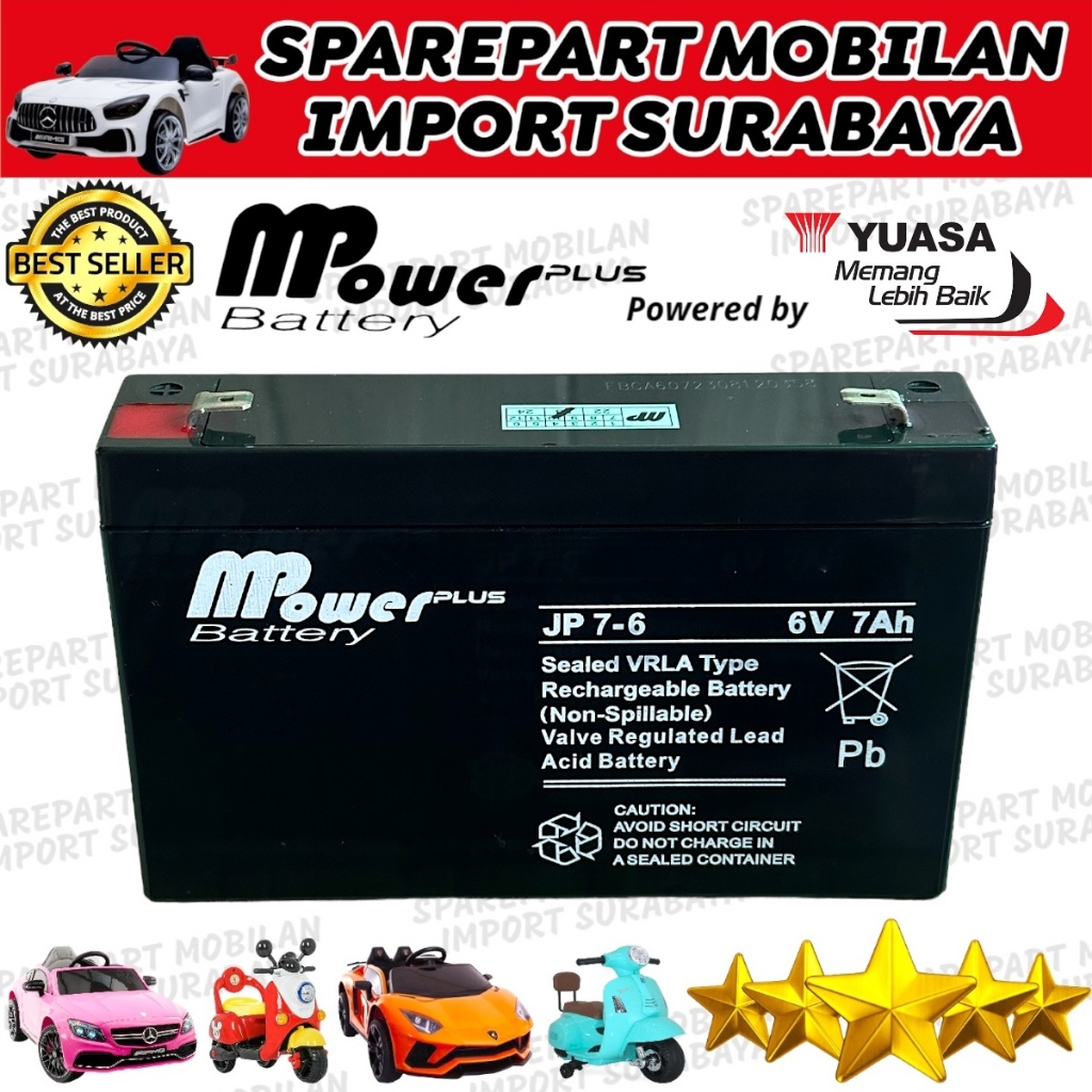 Jual ASLI BATERAI MPOWER 6 VOLT 7 AMPER MOTOR MOTORAN MOBILAN MAINAN ...