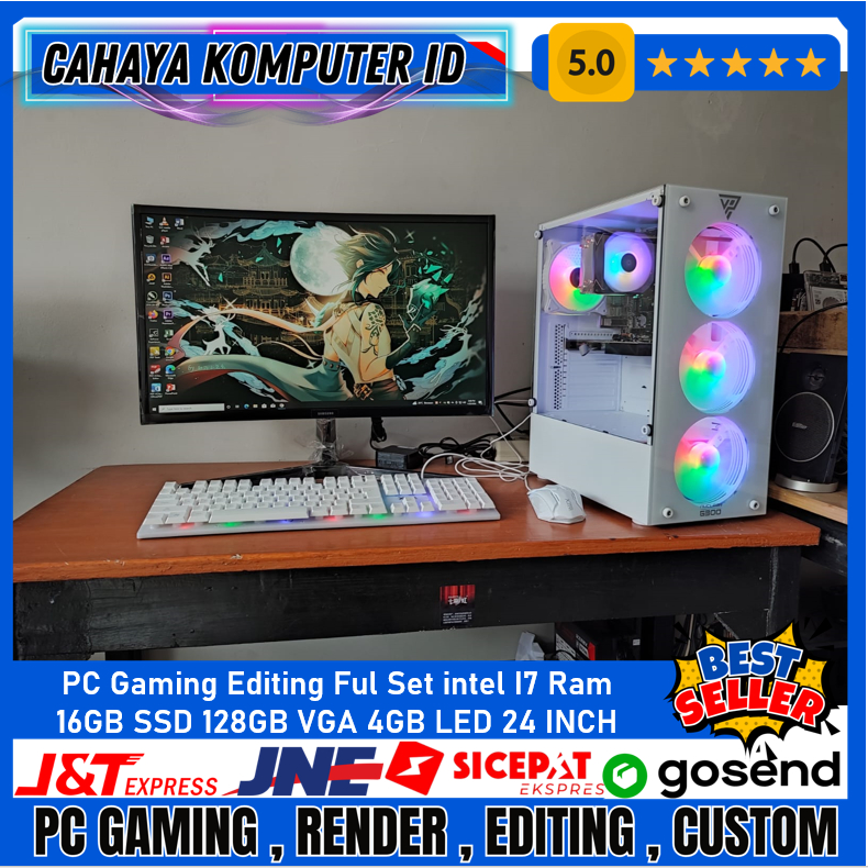 Jual Satu Set Pc Gaming Editting Murah Intel I7 Ram 16Gb Vga 4GB SSD ...