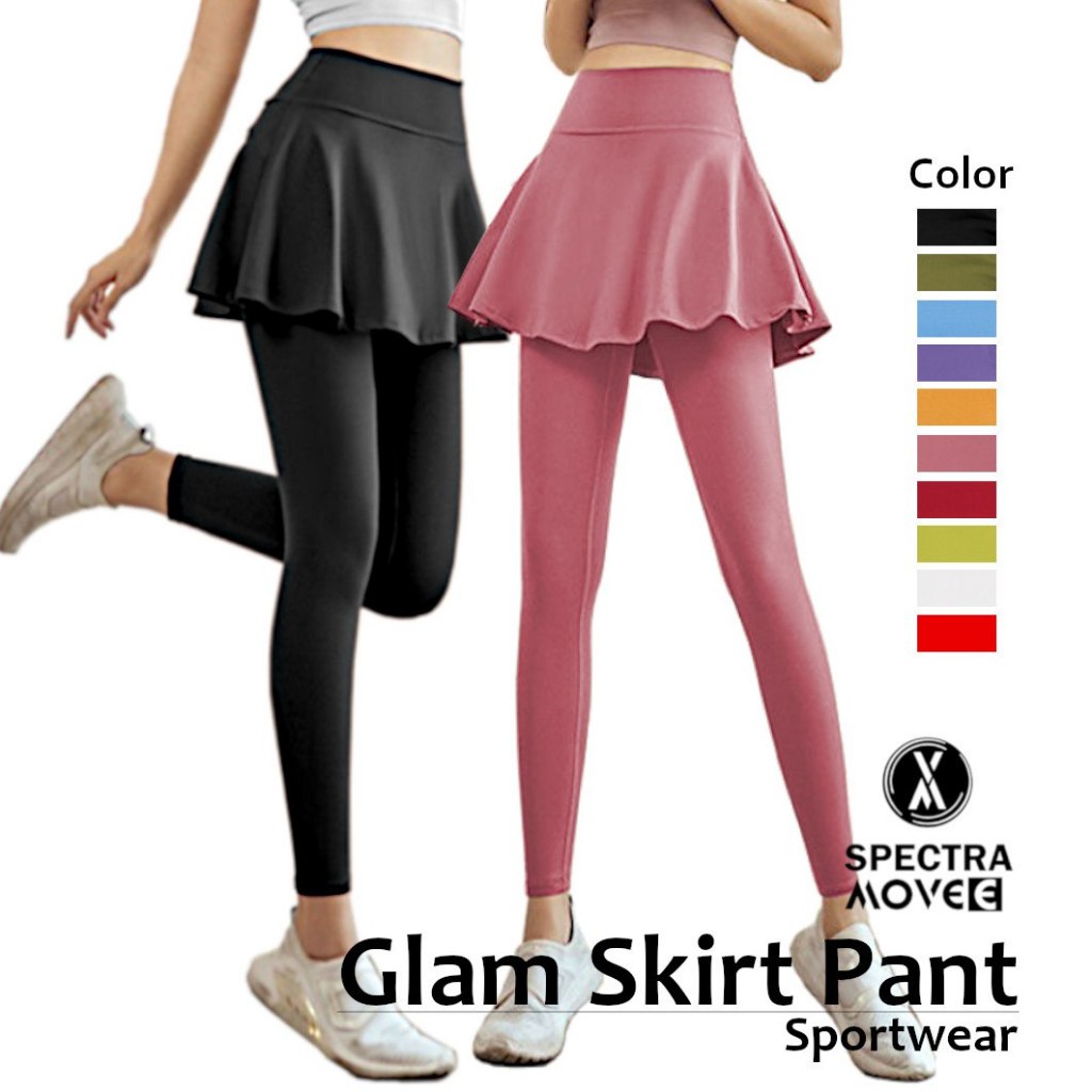 Jual LEGGING GLAM SKIRT PANT Celana rok olahraga legging senam yoga zumba aerobic fitness gym ...