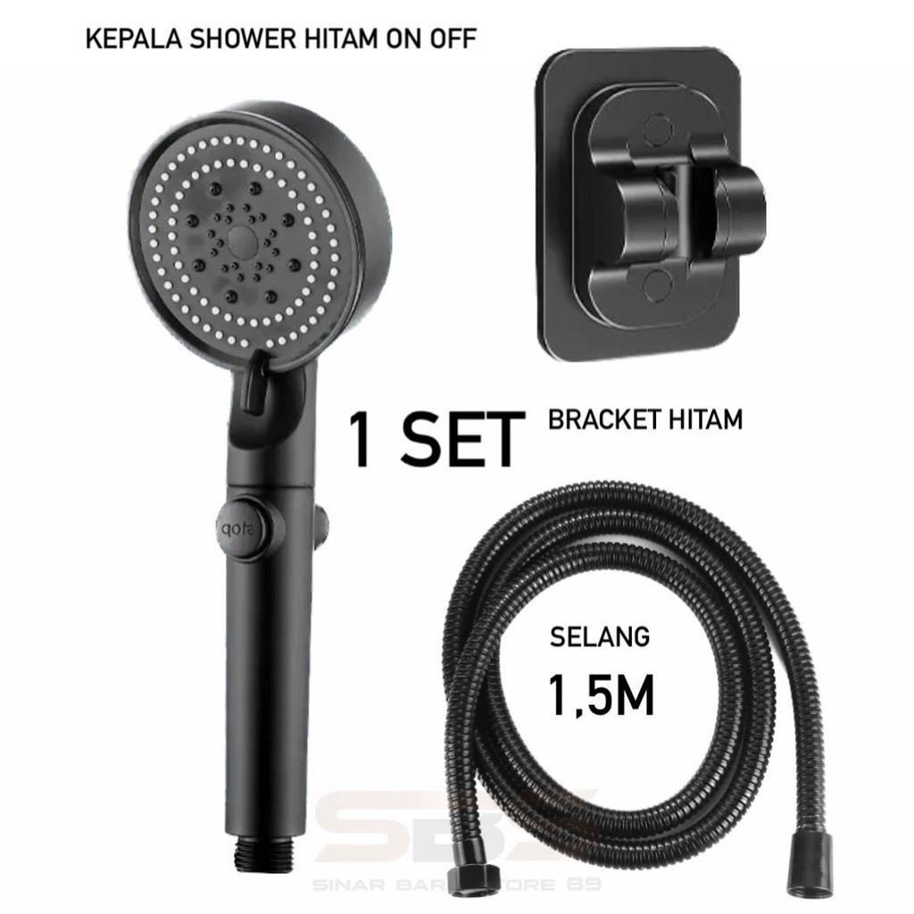 Jual Shower 1 Set Kepala Shower Mandi Hitam Premium | Shopee Indonesia
