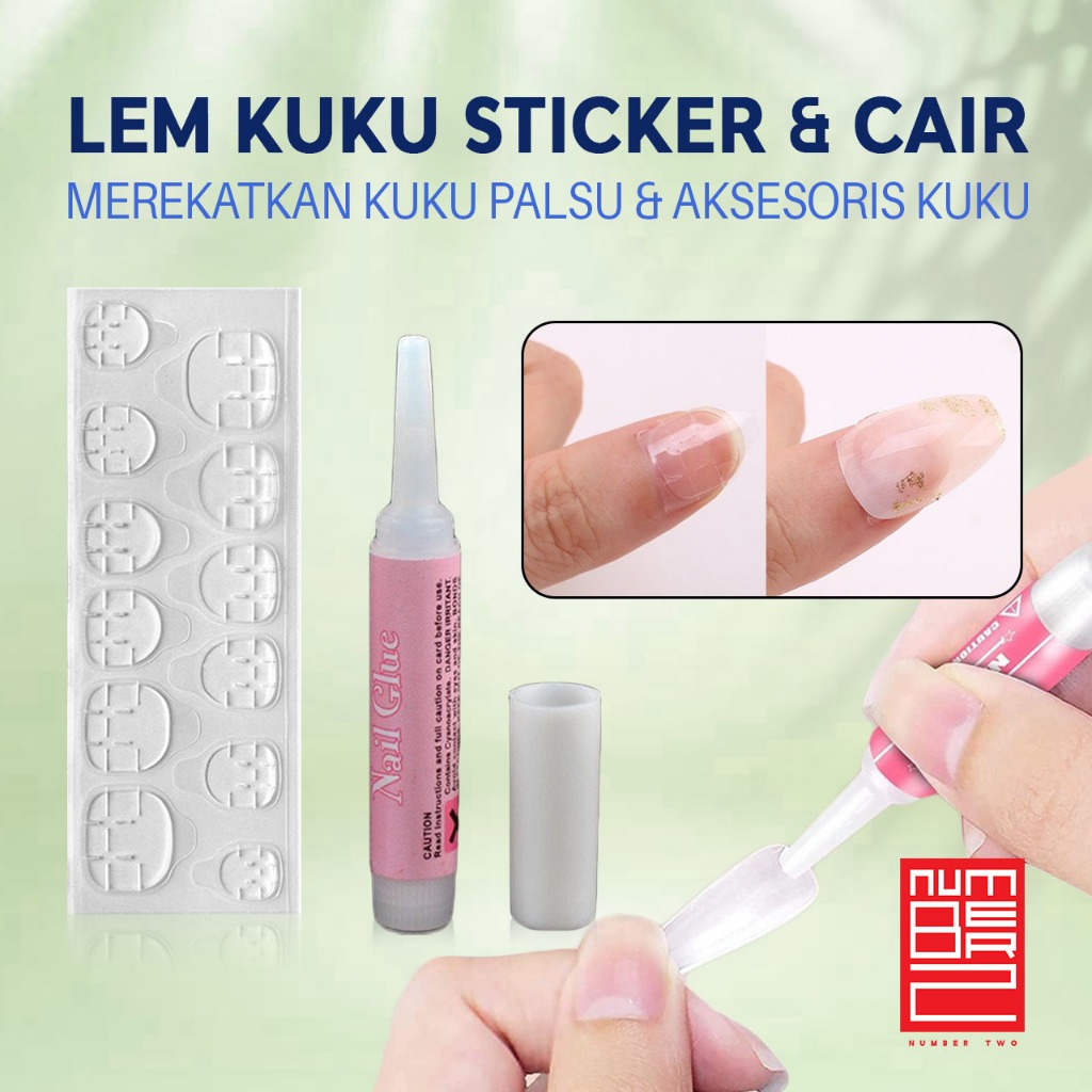 Jual Lem kuku palsu cair nail art kuat tahan lama awet lem stiker tempel double tape yang bagus ...