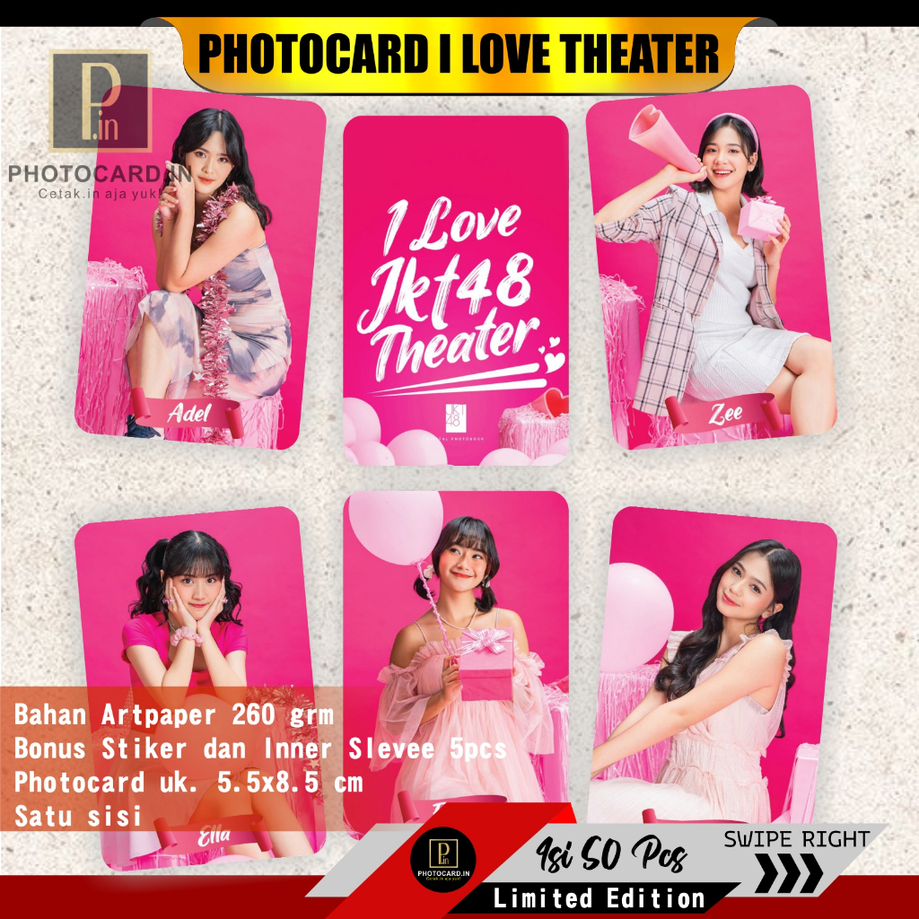 Jual Photocard JKT48 Edisi I Love Theater isi 50 pcs (Free Stiker dan Inner Slevee 5pcs) | Bisa ...