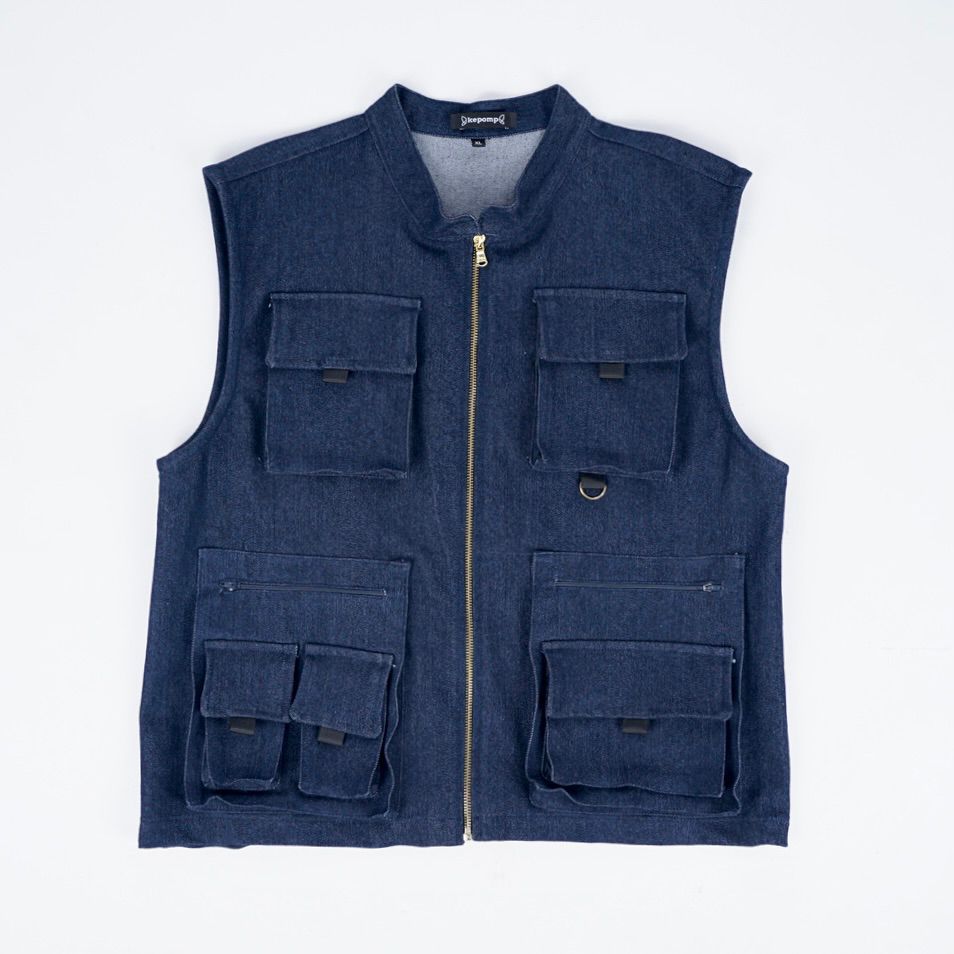 Jual Kepomp Vest Parka Five Pocket Biru Tua Unisex Premium Quality ...